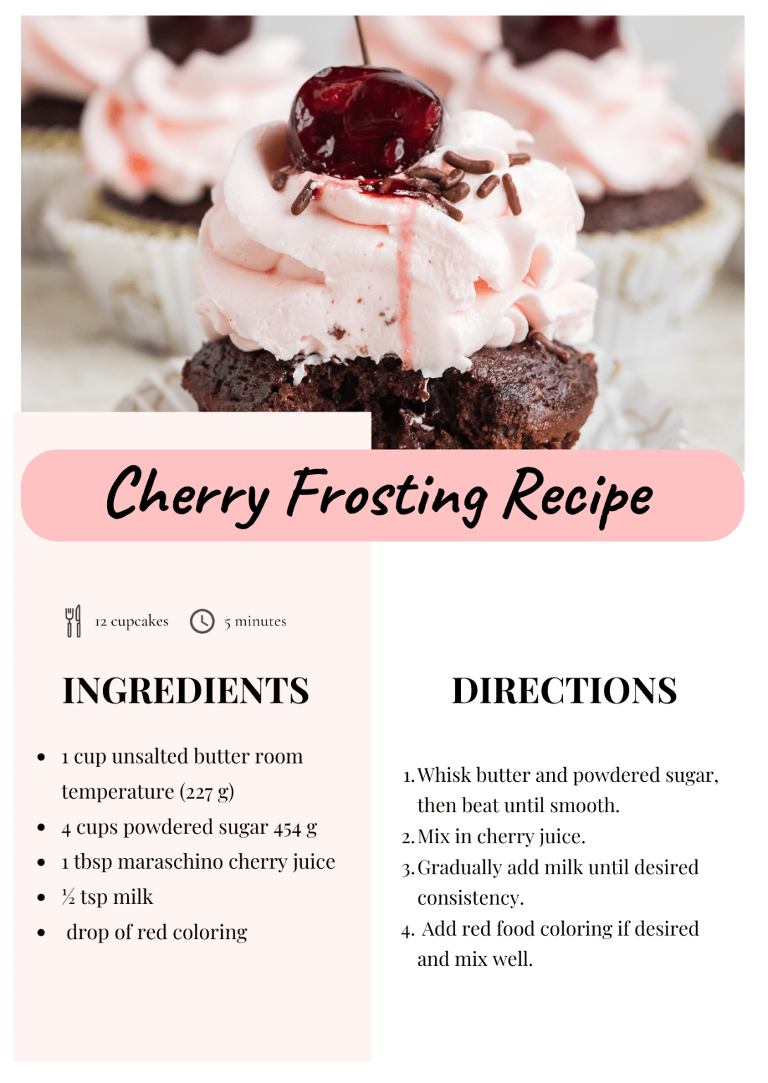 Cherry Frosting Recipe (VIDEO) 🍒 - Tasty Homemade Recipes